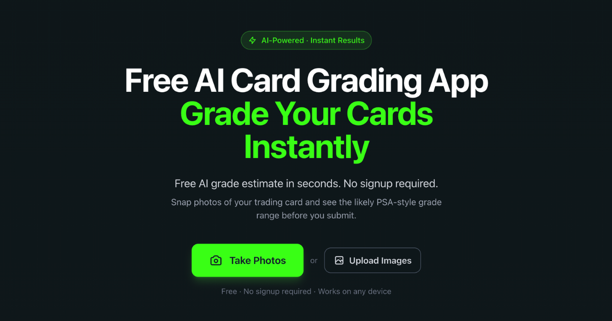 Free AI Card Grading App — Grade Your Cards Instantly | figoca